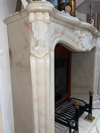 CORNICE CAMINO IN MARMO ROSA DI PORTOGALLO CREMA - Arredamento e ...