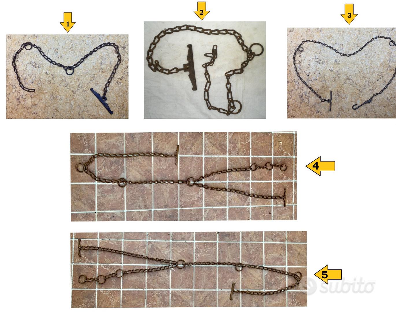 Catena da muro per animale toro mulo ferro battuto - Collezionismo In ...